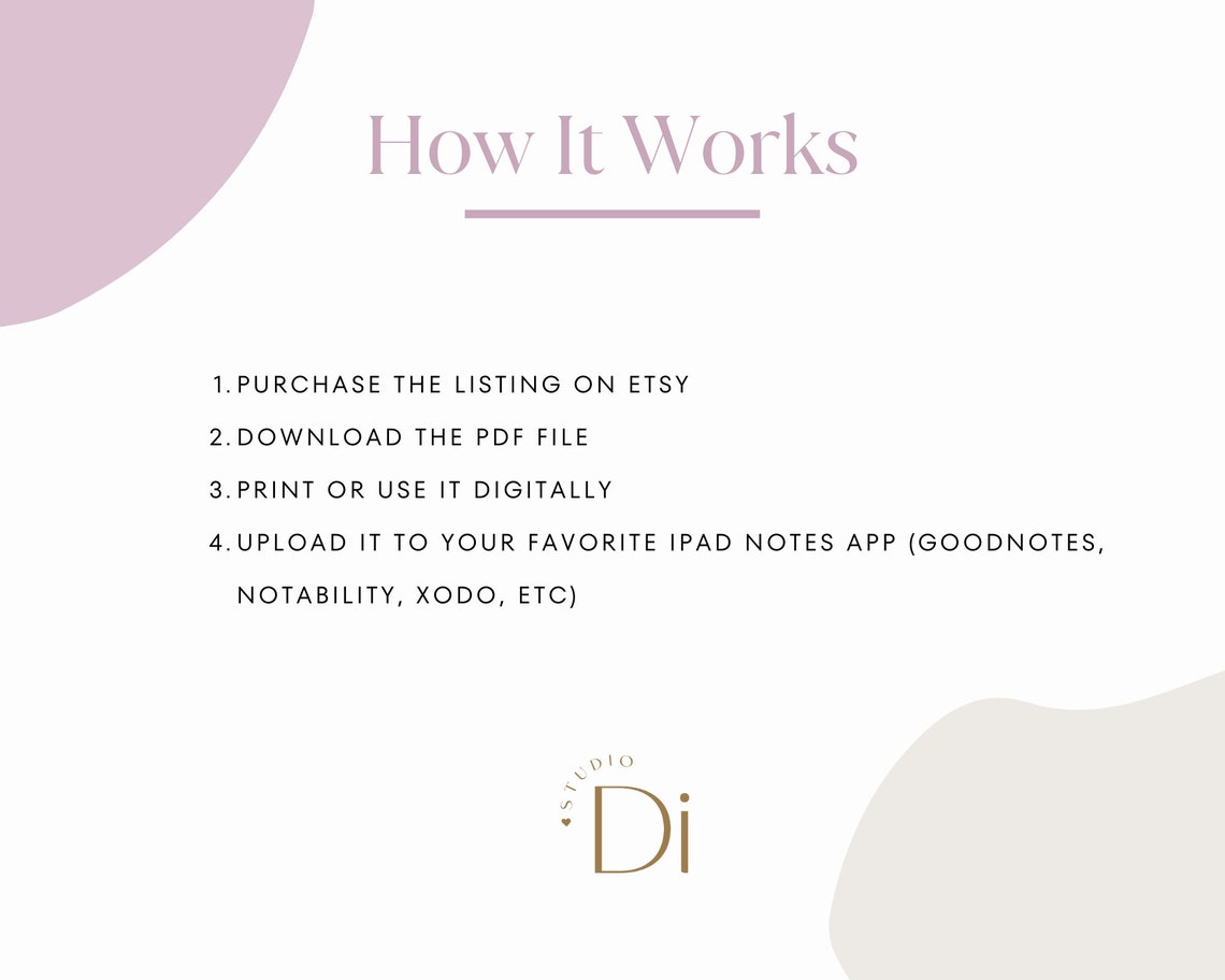 Digital Weekly Planner - Digital + Printable | Goodnotes for iPad ...
