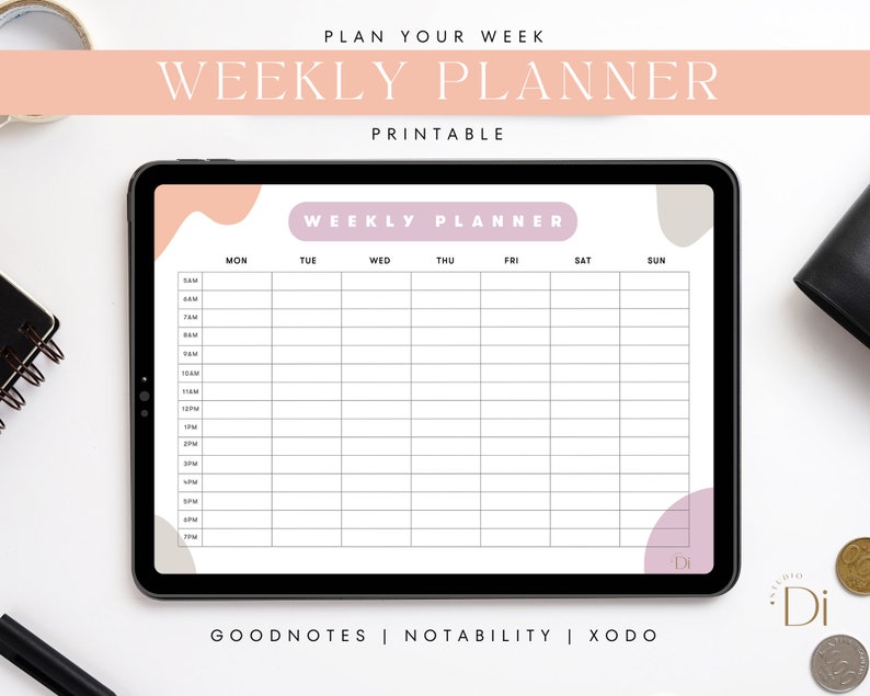Digital Weekly Planner - Digital + Printable | Goodnotes for iPad ...