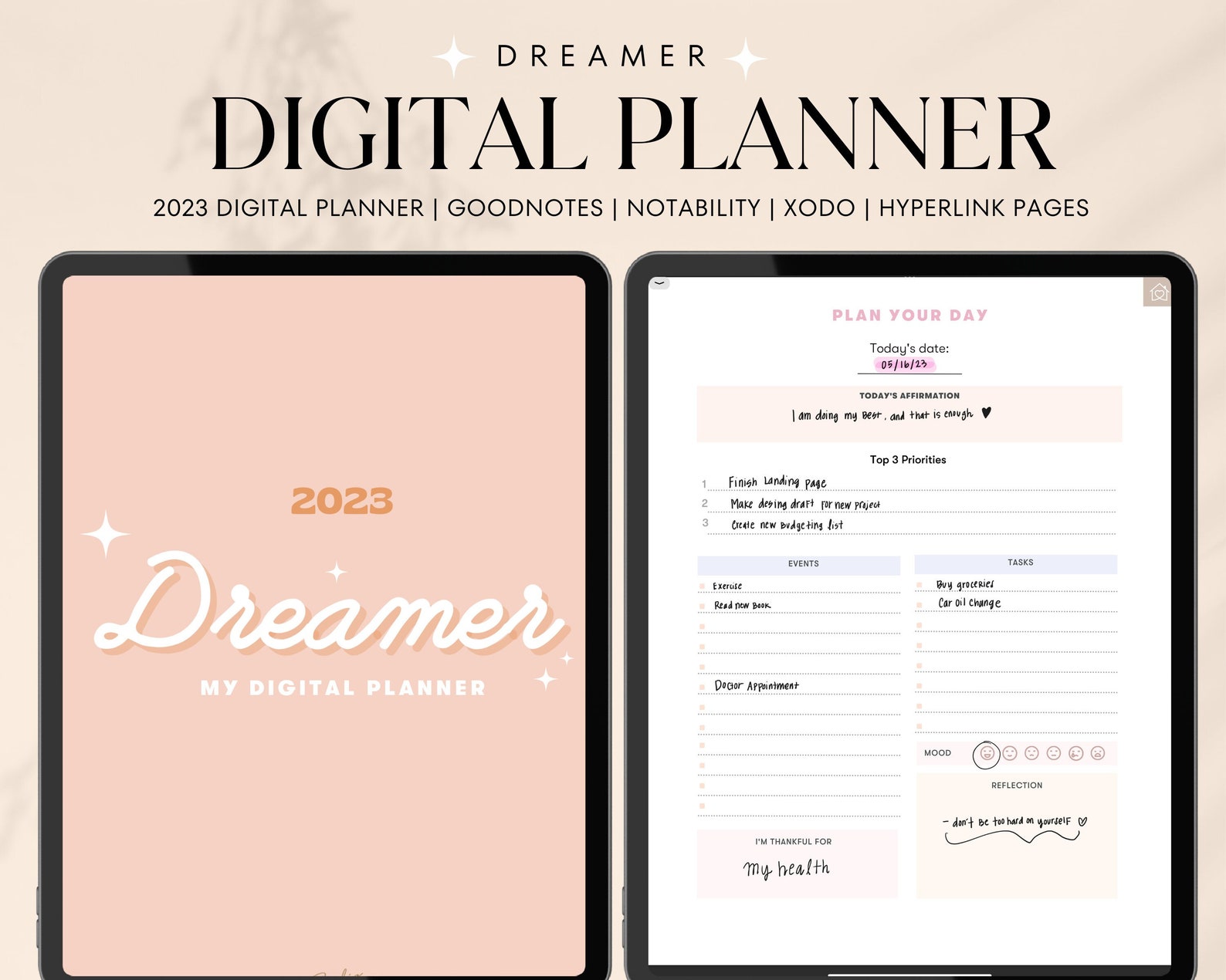 2023 Digital Planner, Dreamer Planner, Goodnotes Planner, Annual ...