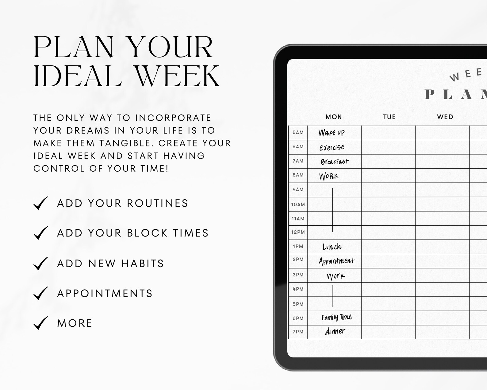 Digital Weekly Planner - Digital + Printable | Goodnotes for iPad ...