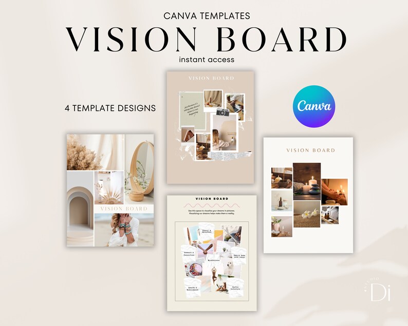 Vision Board Canva Template Bundle Manifest Your Dreams - Etsy