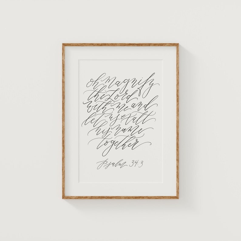 Psalm 34 PRINTABLE Calligraphy Wall Art Scripture Digital Download ...