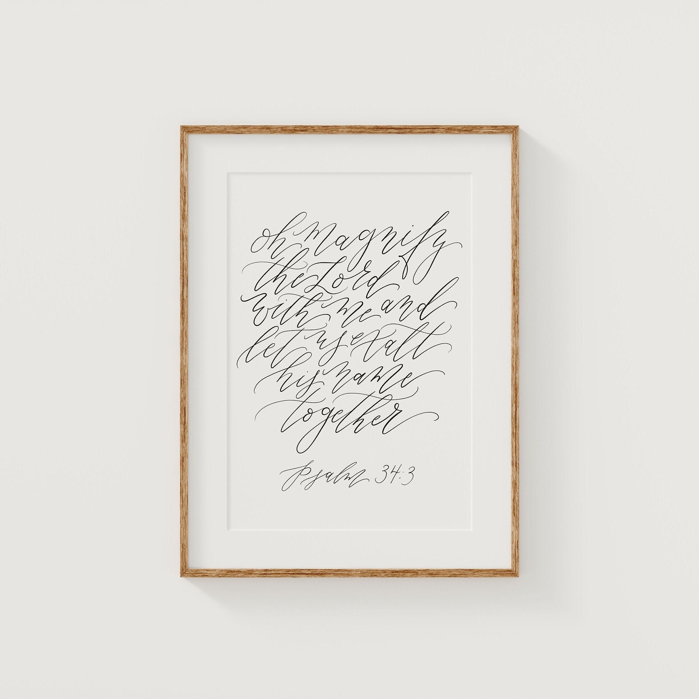 Psalm 34 PRINTABLE Calligraphy Wall Art Scripture Digital Download ...