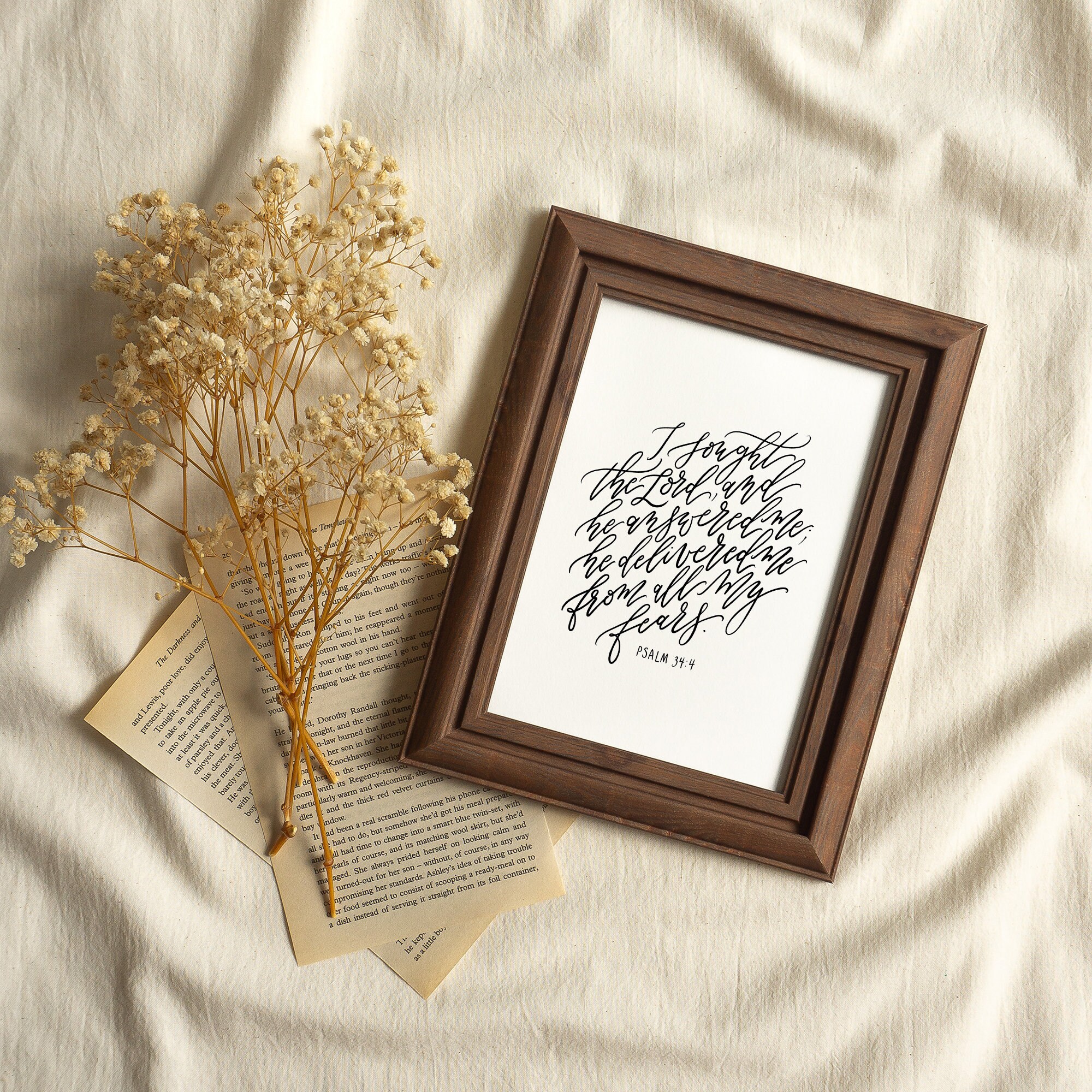 Psalm 34 PRINTABLE Scripture Calligraphy Digital Download Instant ...