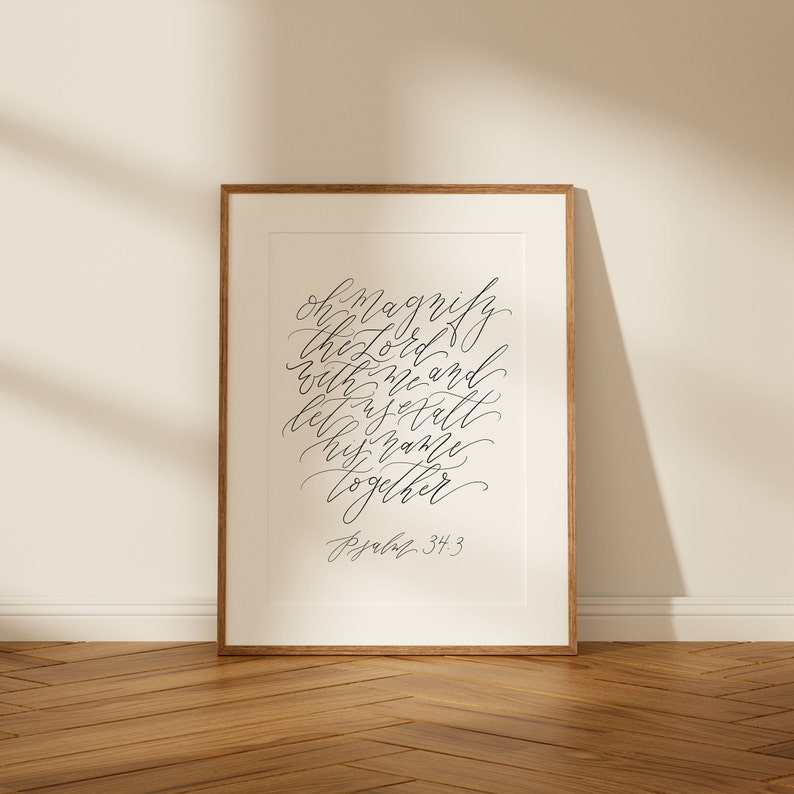 Psalm 34 PRINTABLE Calligraphy Wall Art Scripture Digital Download ...