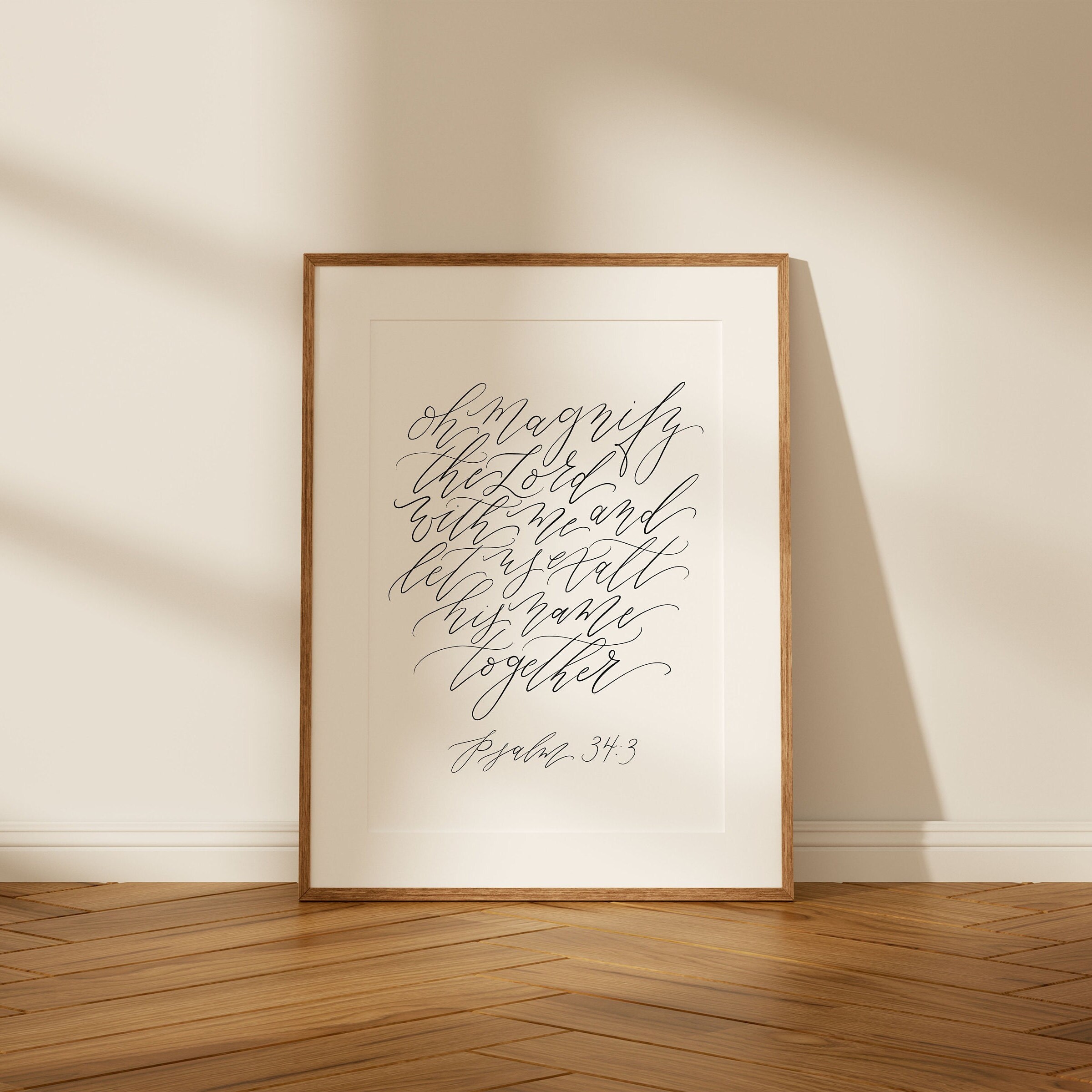 Psalm 34 PRINTABLE Calligraphy Wall Art Scripture Digital Download ...