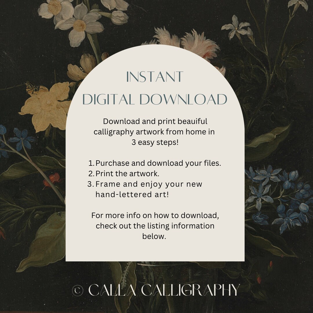 Jane Austen PRINTABLE Calligraphy Wall Art Pride and Prejudice Artwork ...