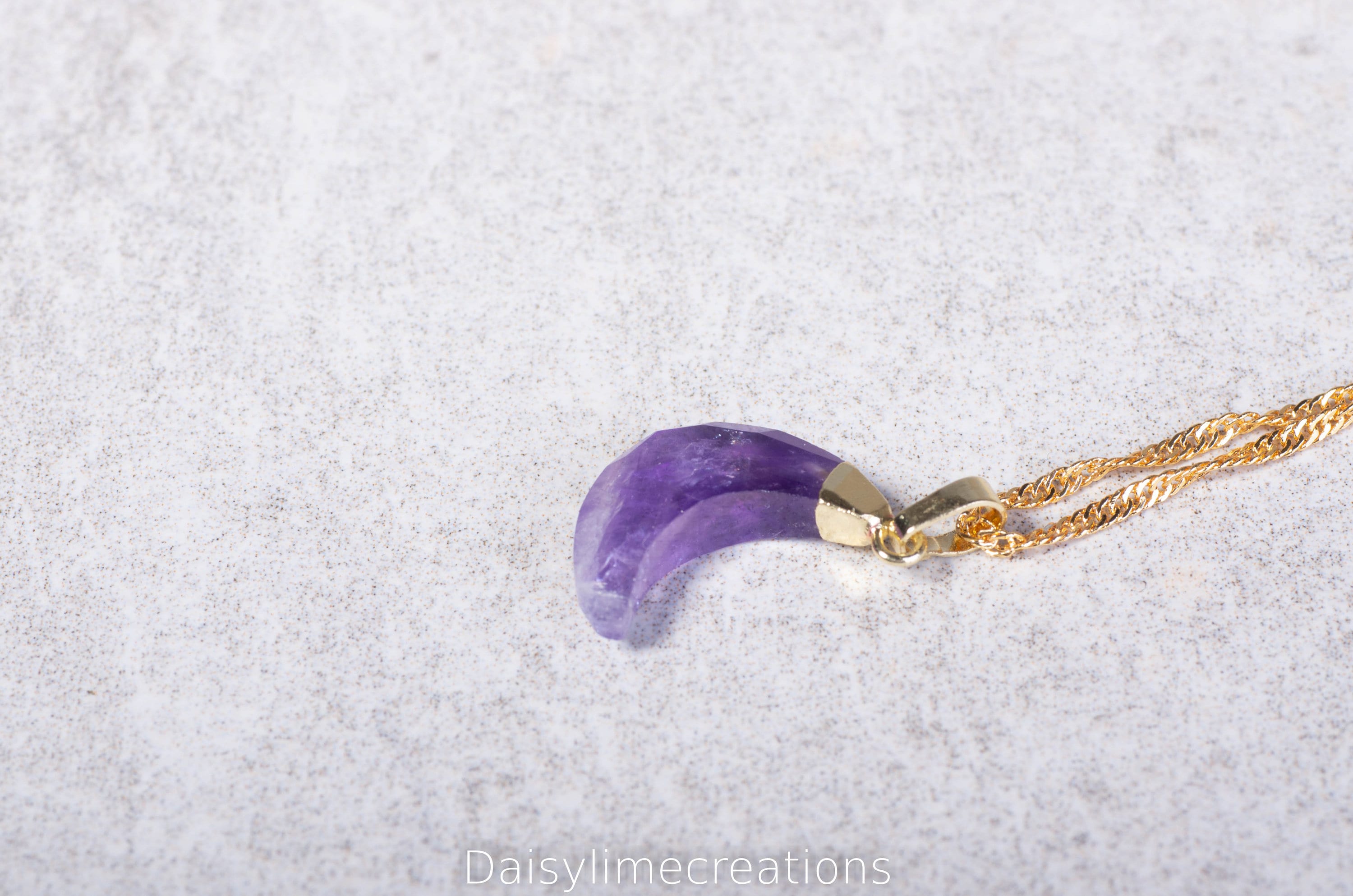 Amethyst Moon Necklace Crescent Moon Necklace Amethyst - Etsy