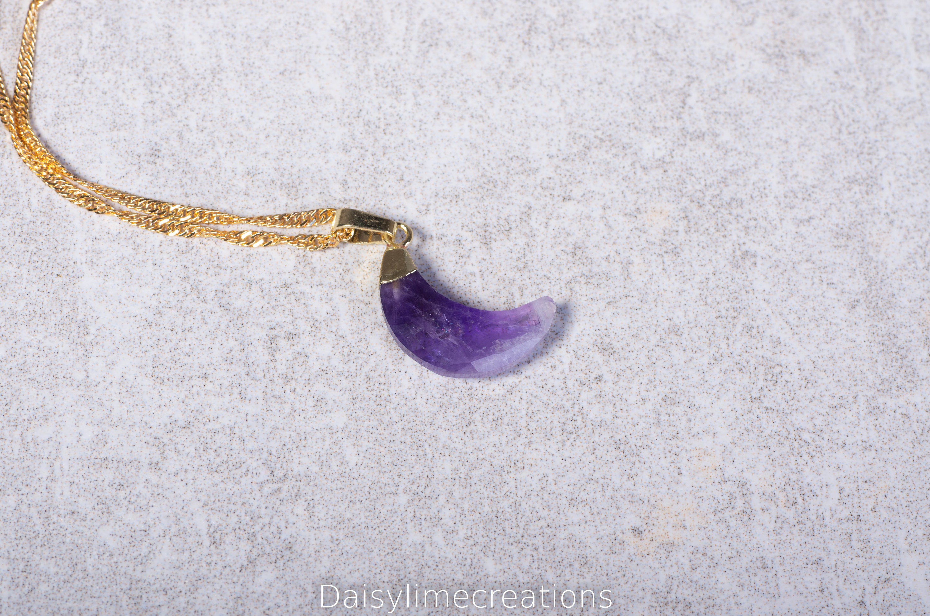 Amethyst Moon Necklace Crescent Moon Necklace Amethyst - Etsy