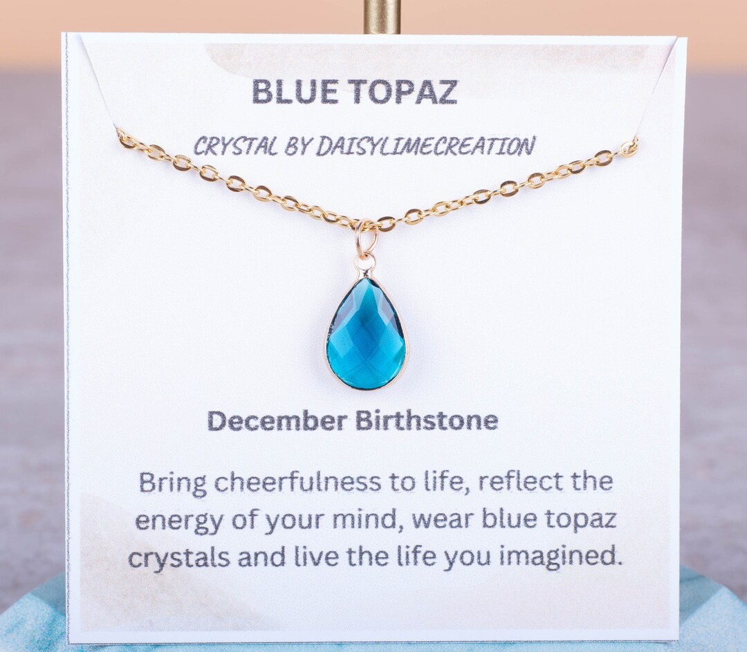 December Birthstone Necklace /birthstone Necklace /blue Topaz Necklace ...