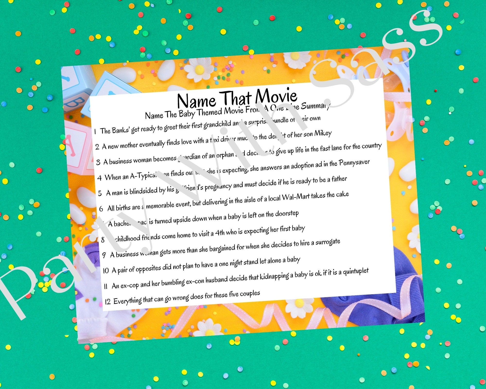 Movie Trivia Game - Baby Shower - Instant Download - Print at Home ...