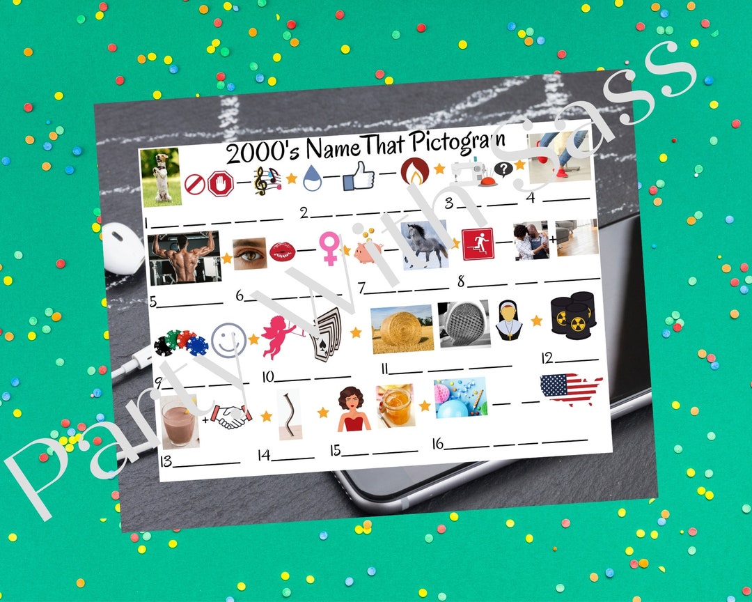 2000s Song Pictogram Game - Pop Rock Music - Party Game - Fun Trivia ...