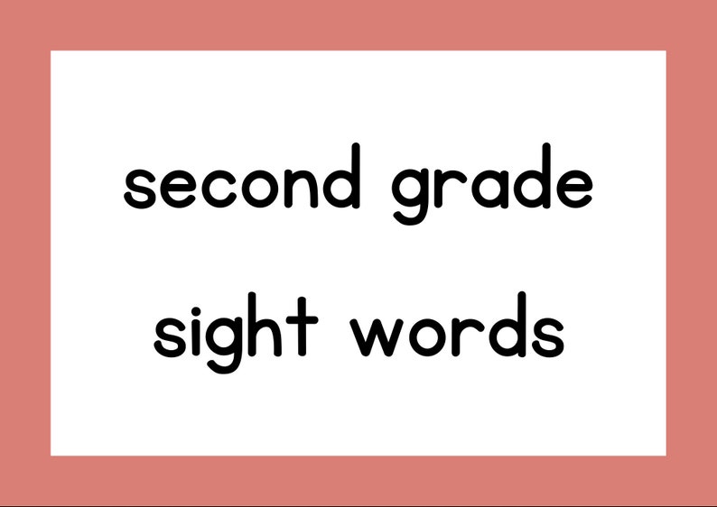 Second Grade Sight Word Flashcards - Etsy