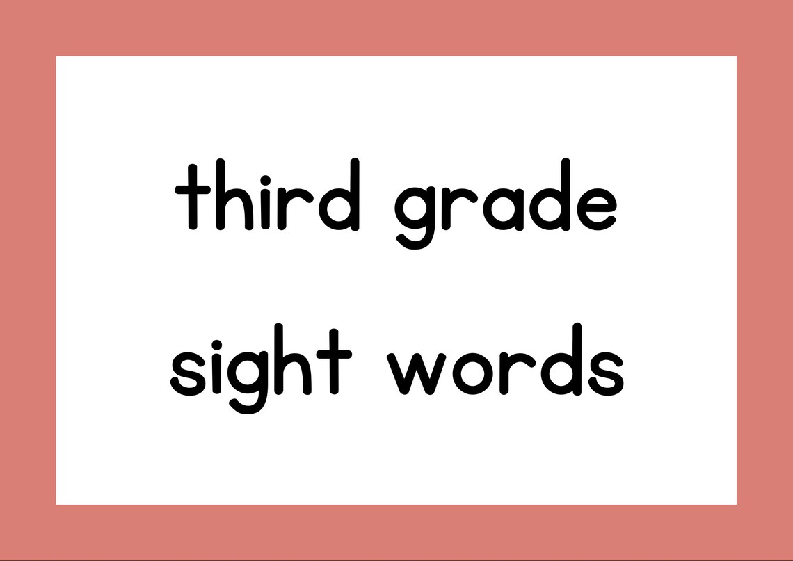 Third Grade Sight Word Flash Cards - Etsy
