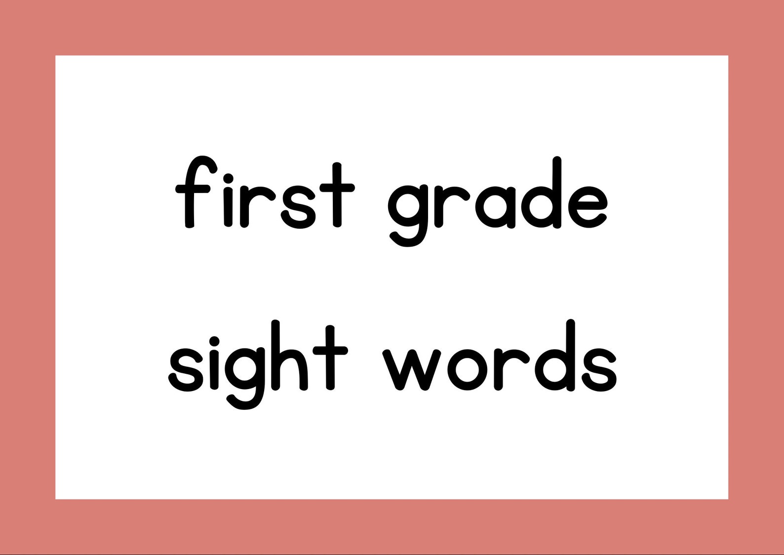 First Grade Sight Word Flash Cards - Etsy