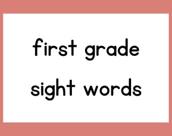 Minimal Printable First Grade Sight Word Flash Cards - Etsy