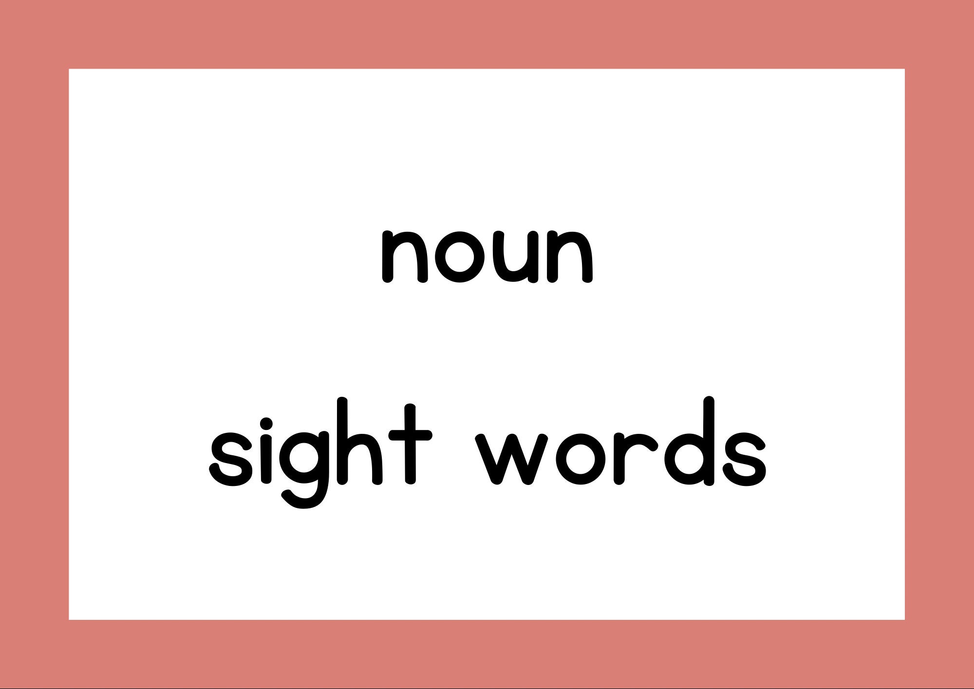 Noun Sight Word Flashcards - Etsy