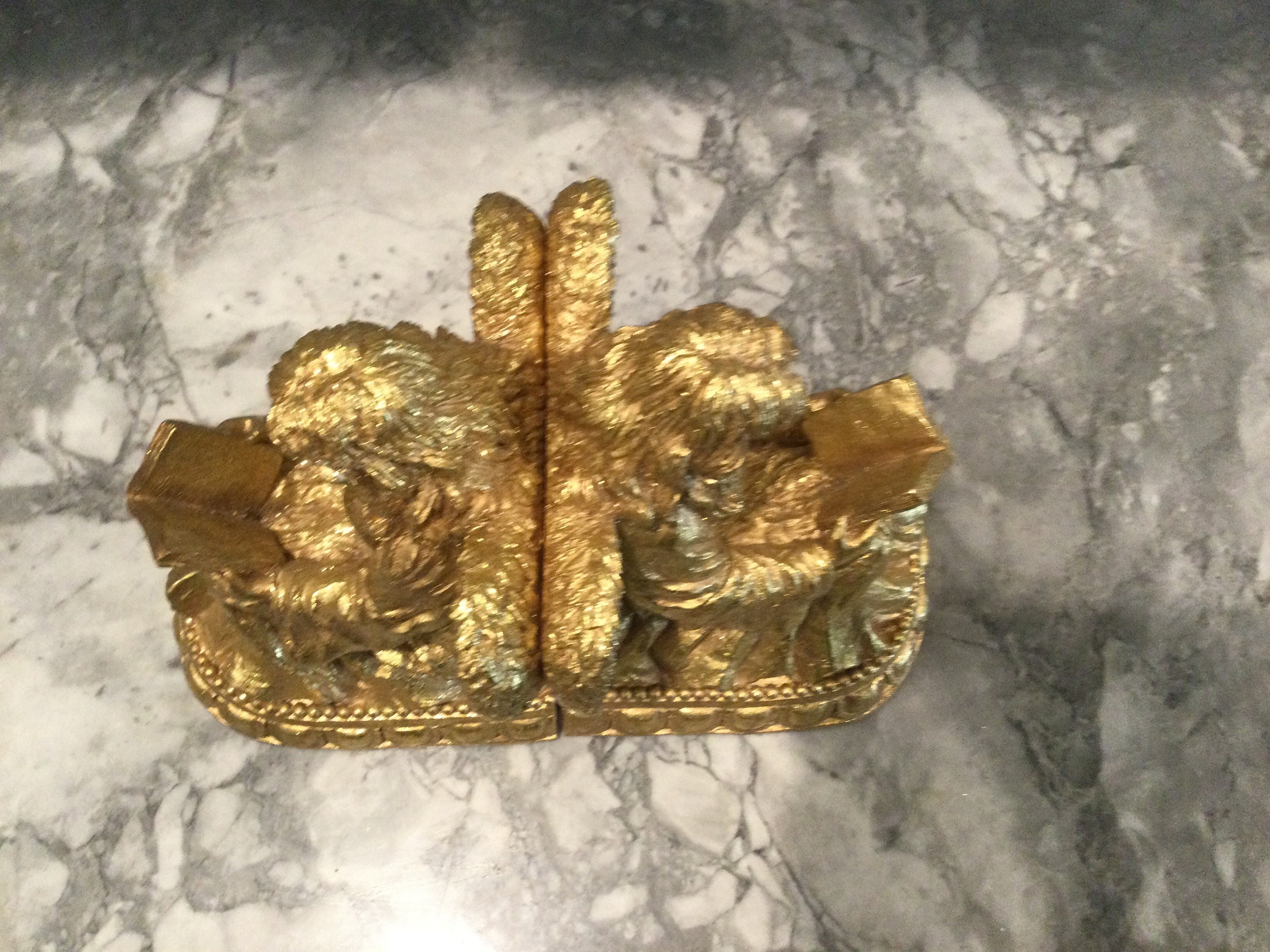 Angel Bookends Vintage CBK LTD Golden Angels Gold Gilded | Etsy