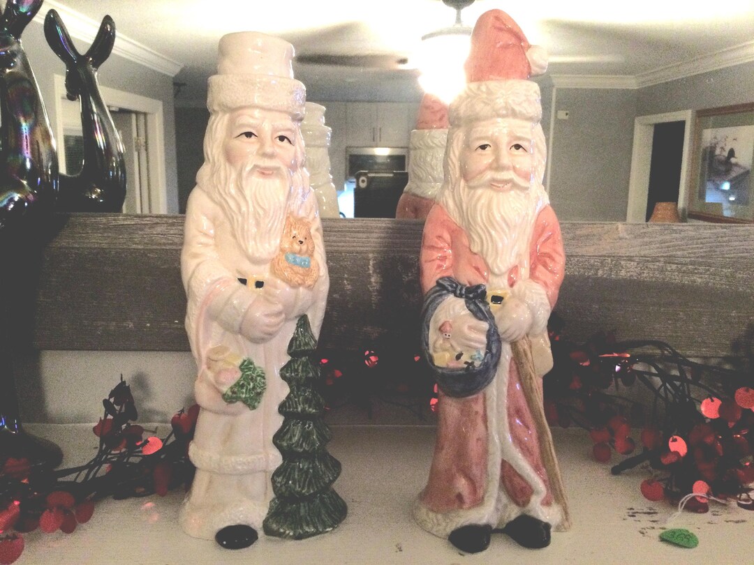 Vintage Santa Candle Sticks - Otagiri Enesco Santa Claus 1995 ...