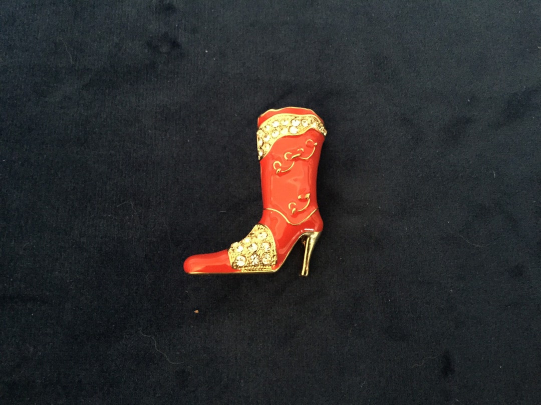 Brooch Cowboy Boot Pin - New - Etsy