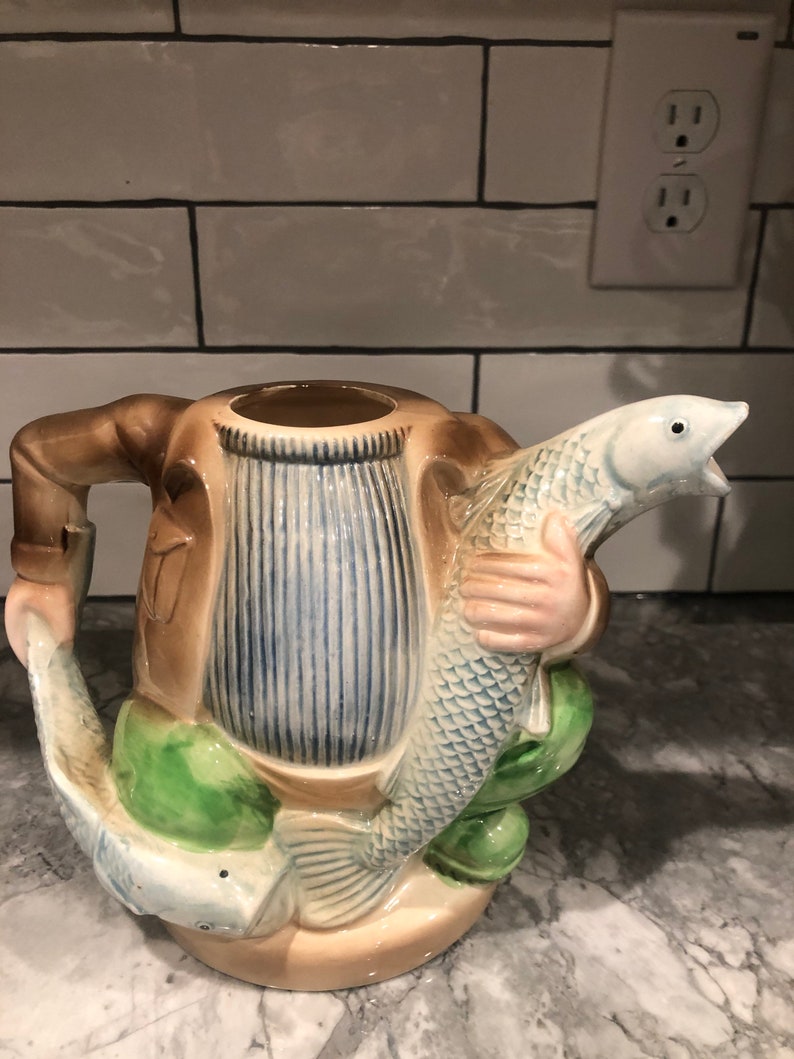 Teapot Fishermans Catch Made in Japan J. Luber Roy Simpson - Etsy