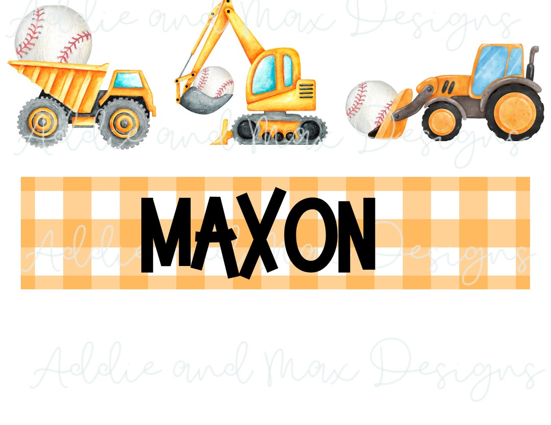 Construction Baseball PNG, Construction Sports PNG, Watercolor Sports ...