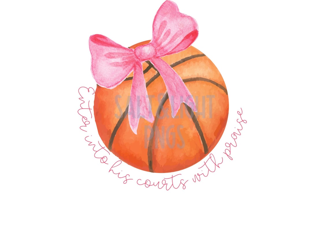 Basketball Bow PNG, Girly Basketball PNG, Basketball Sublimation Design ...
