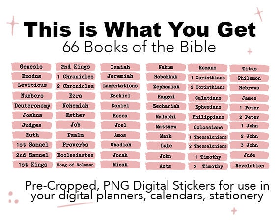 Books of the Bible Digital Stickers - Etsy