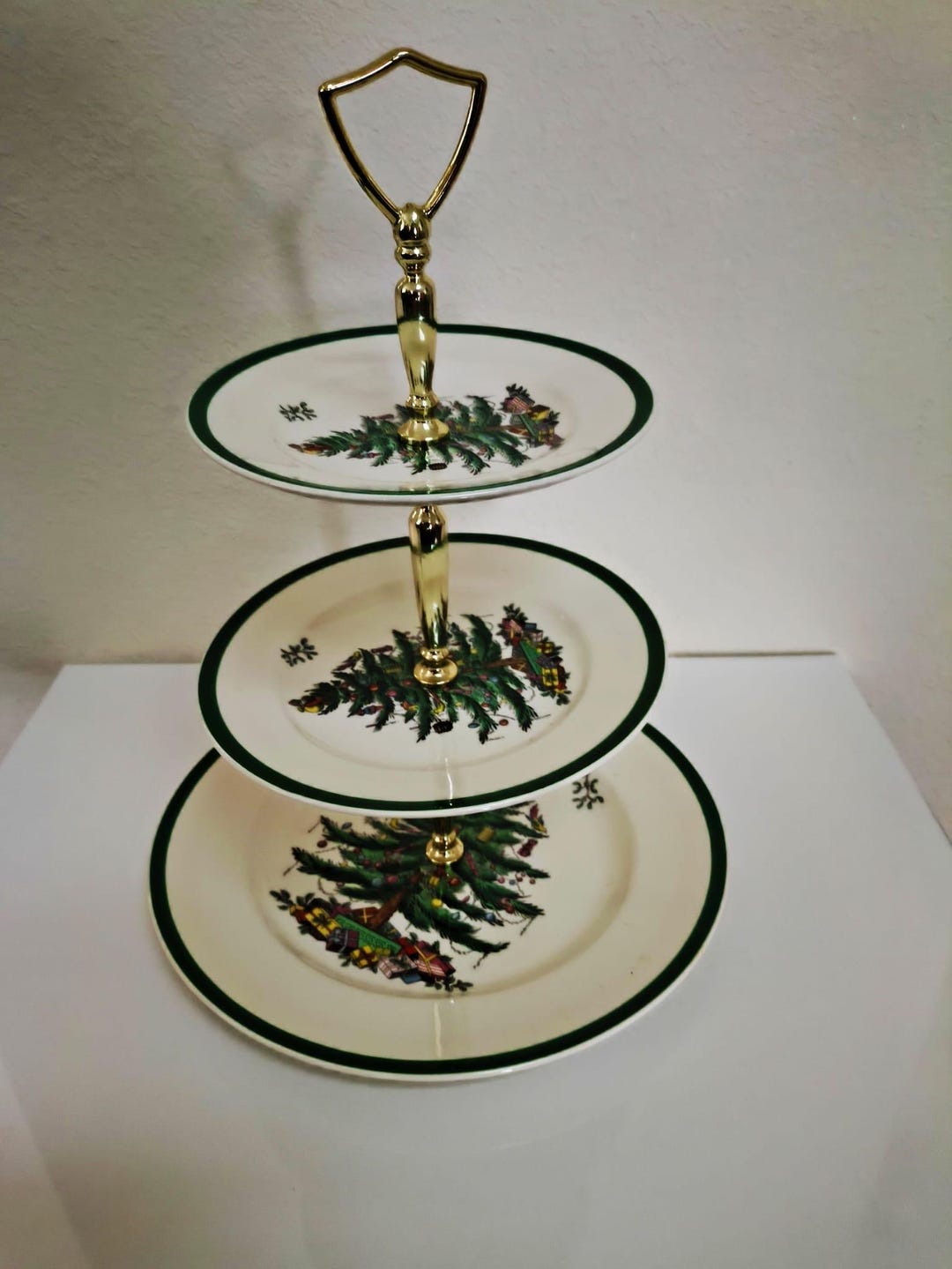 Spode “christmas Tree” 3-tier Cake Stand – Vintage Holiday Server for ...