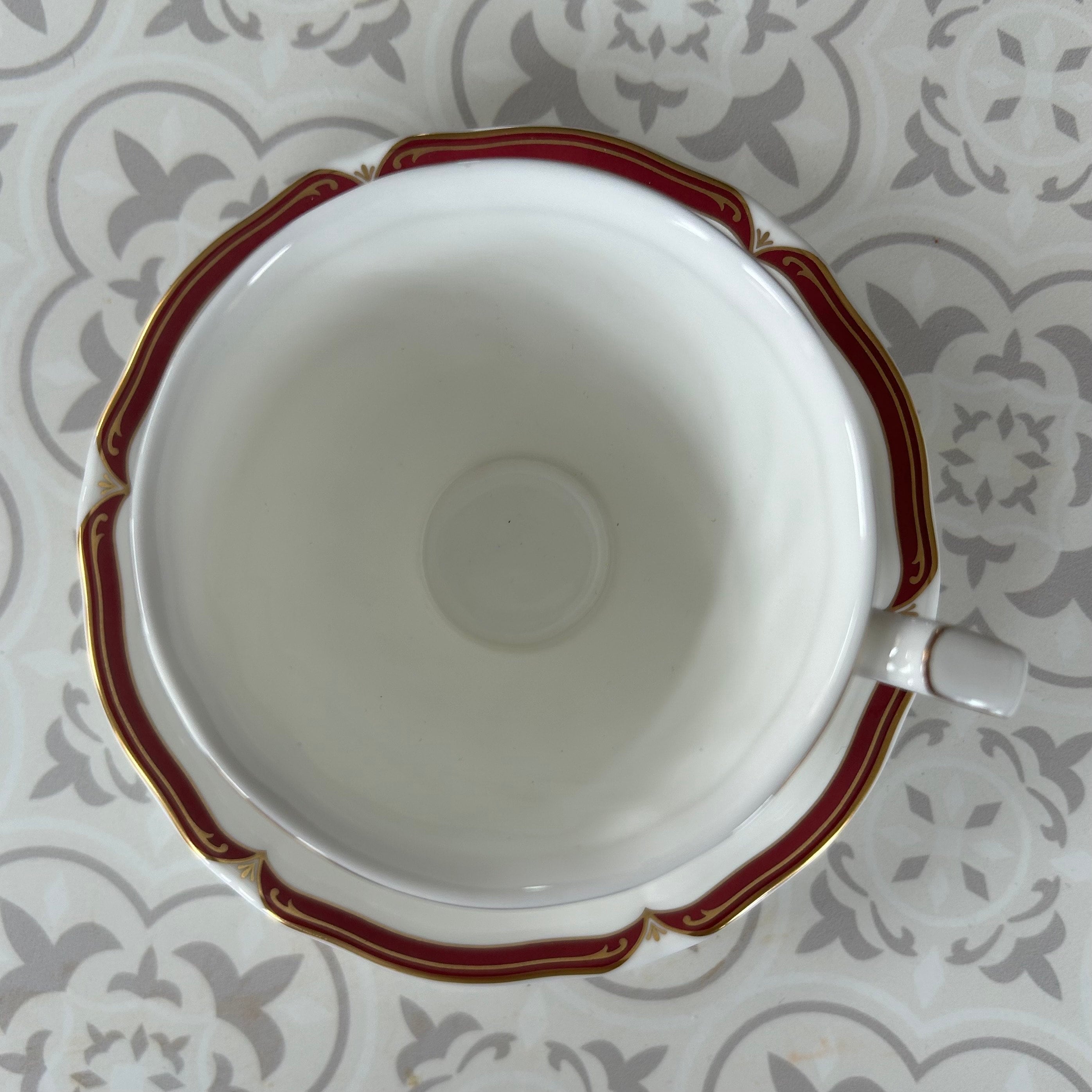 Wedgwood Bone China - Empress Ruby Pattern - Cup and Saucer - 24K Gold ...