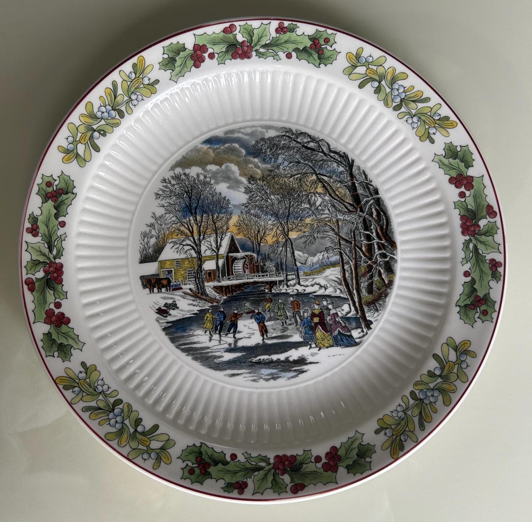 Adams Ironstone Plates "winter Scenes" Unique Christmas Gift ...