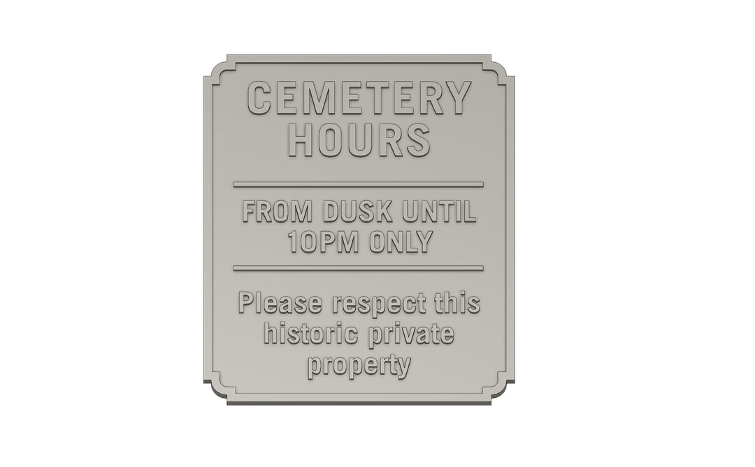 3D Model - Halloween Cemetery Hours Sign - Etsy