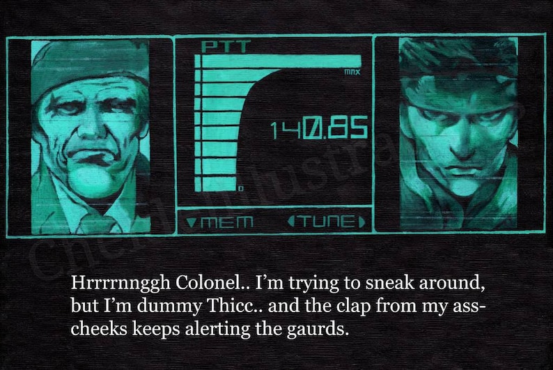Metal Gear Solid Custom Snake and Colonel Codec Call. Fine Art Print ...
