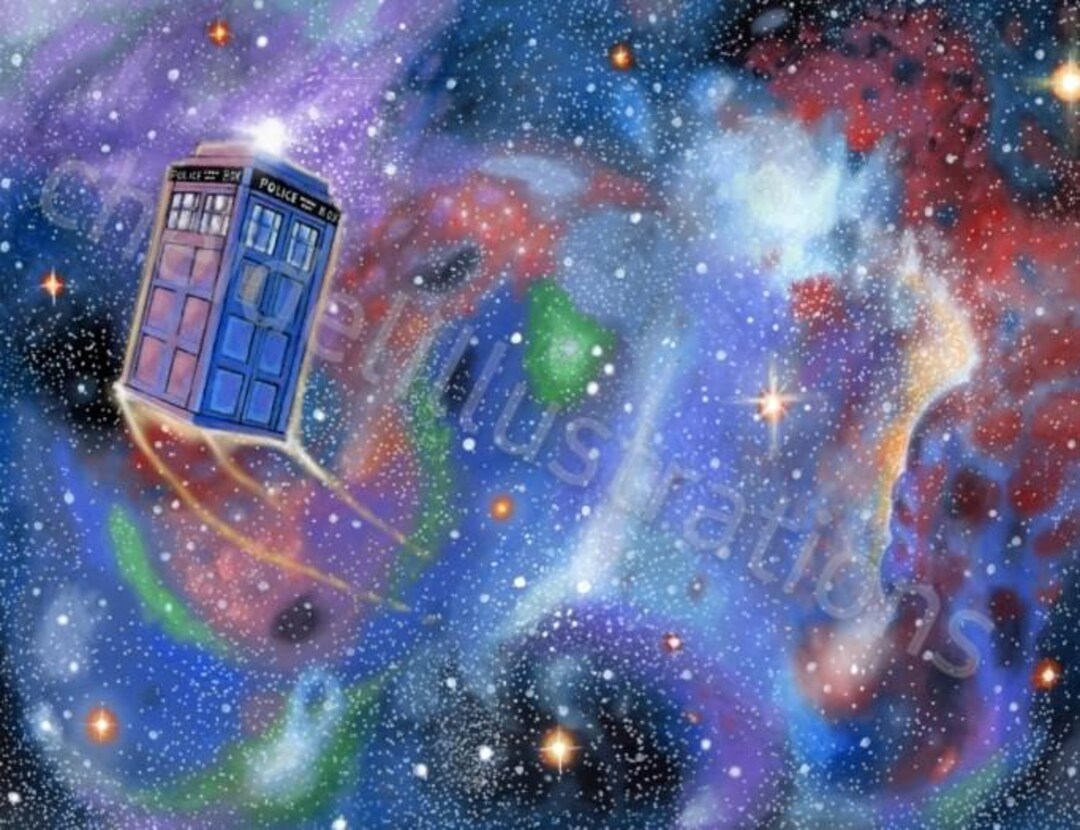 The Doctor in Space, Galaxy and Stars, Doctor Who Art Print - Etsy