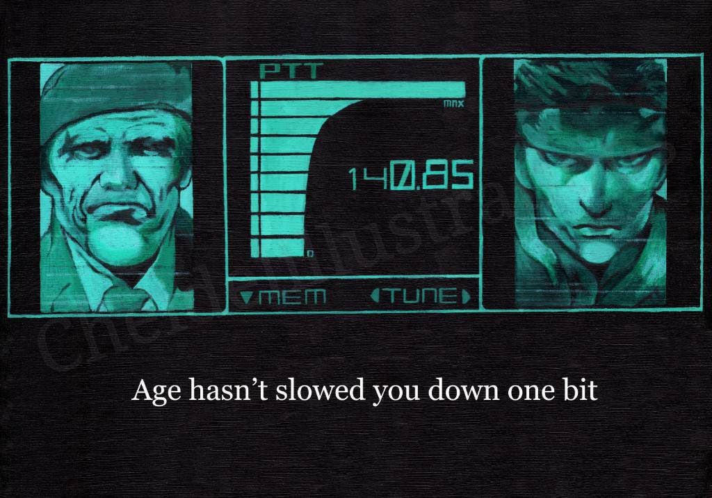 Metal Gear Solid Custom Snake and Colonel Codec Call. Fine Art Print ...