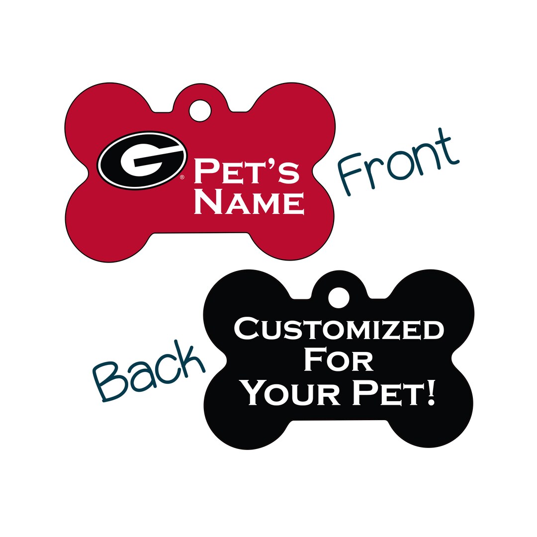 Georgia Bulldogs 2-sided Pet Id Dog Tag | Officially Licensed ...