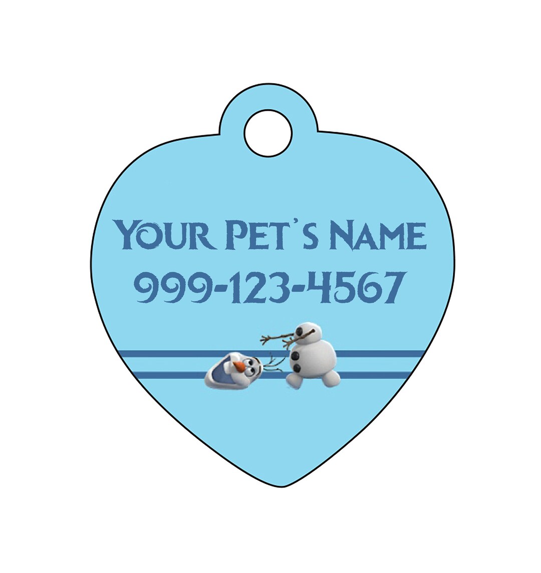 Disney Frozen Olaf Pet Id Tag for Dogs and Cats Personalized W/ Your ...