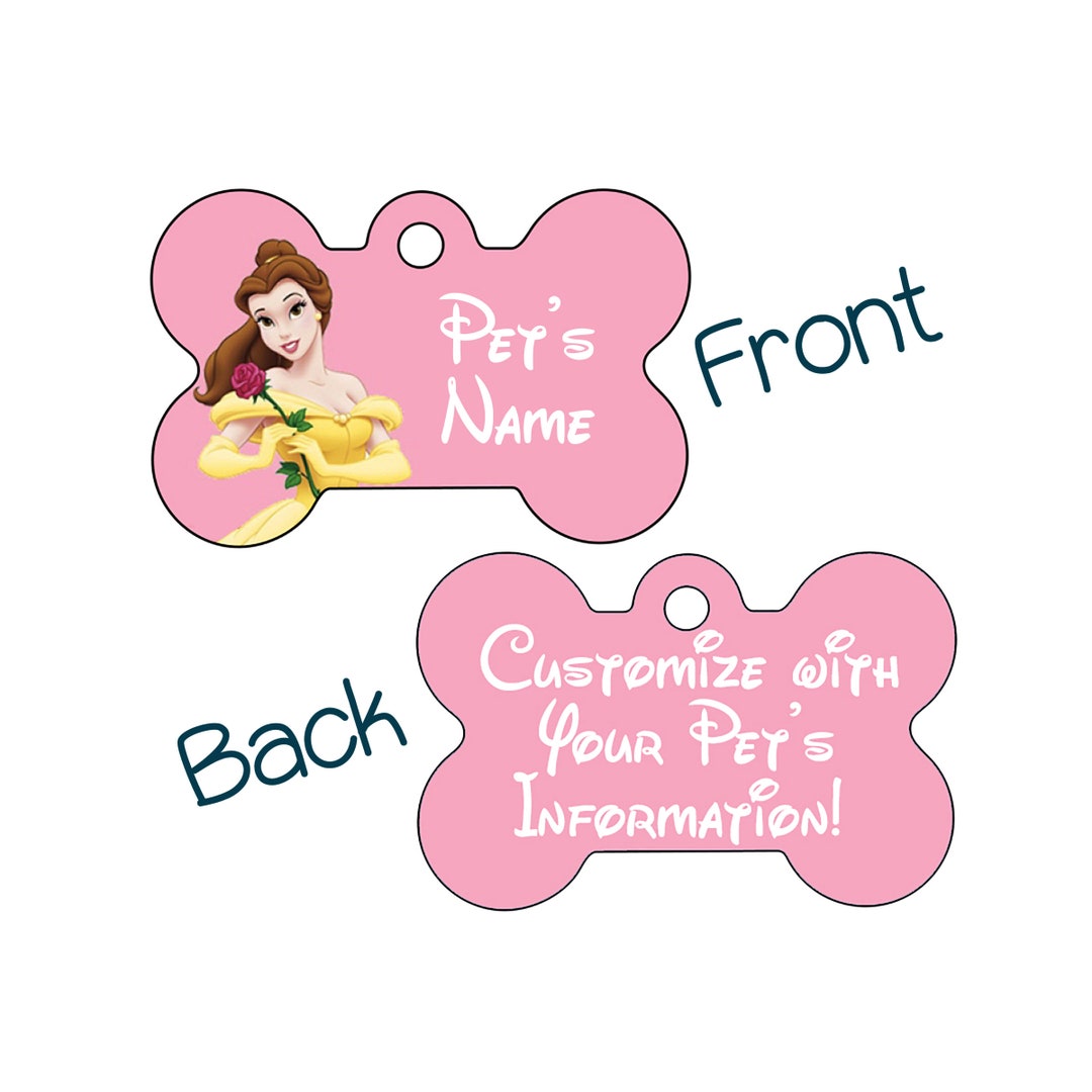 Belle | Disney 2-sided Pet Id Dog Tag | Personalized for Your Pet - Etsy