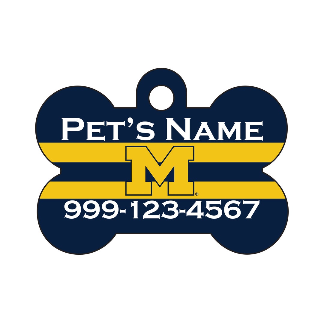 Michigan Wolverines Pet Id Dog Tag | Officially Licensed | Personalized ...