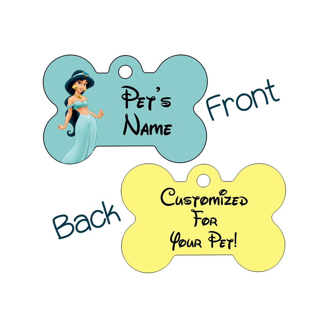 Jasmine | Disney 2-sided Pet Id Dog Tag | Personalized for Your Pet - Etsy