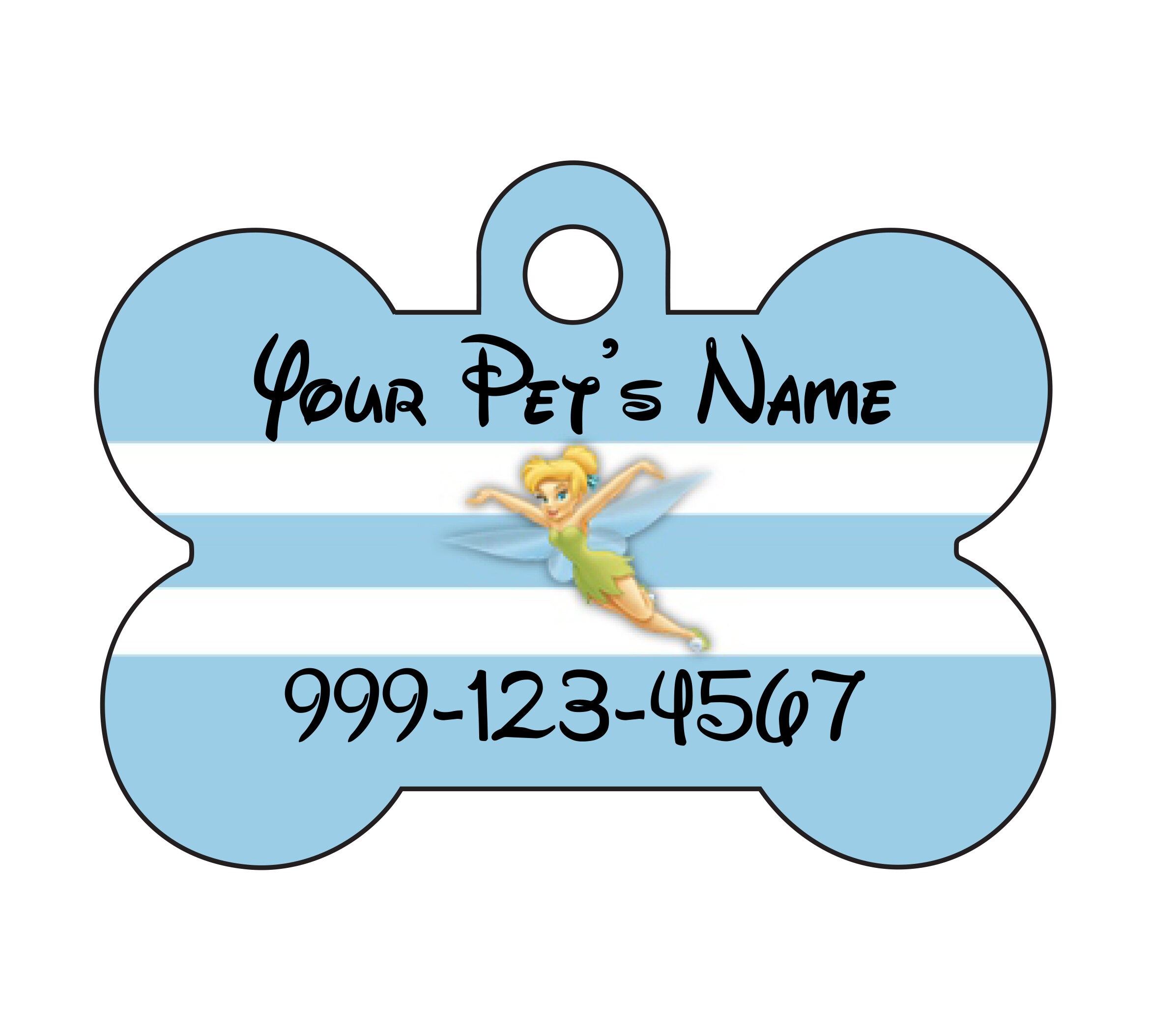 Disney Princess Tinkerbell Pet Id Dog Tag Personalized W/ Your - Etsy
