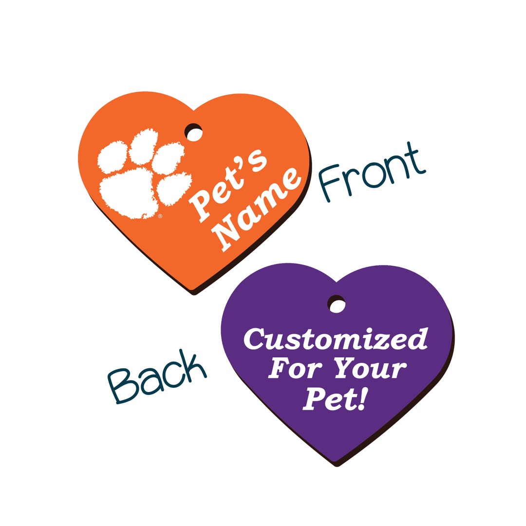 Clemson Tigers 2-sided Pet Id Tag for Dogs & Cats | Officially Licensed ...