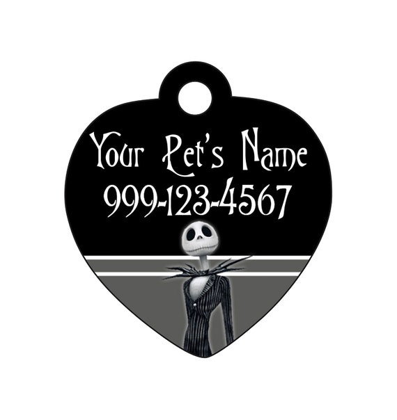 Jack Skellington Pet Id Tag for Dogs and Cats Personalized W/ - Etsy