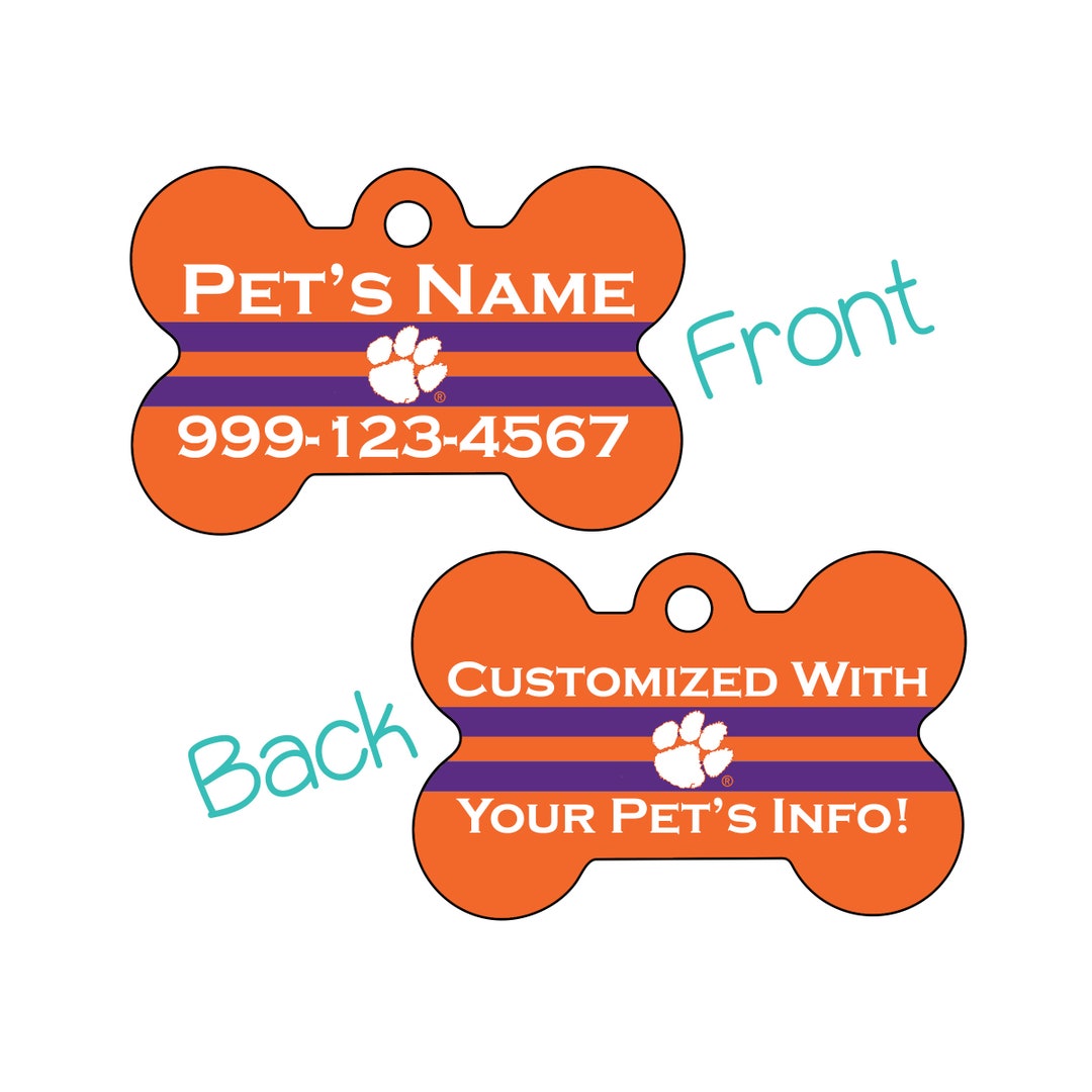 Clemson Tigers 2-sided Pet Id Dog Tag | Officially Licensed ...