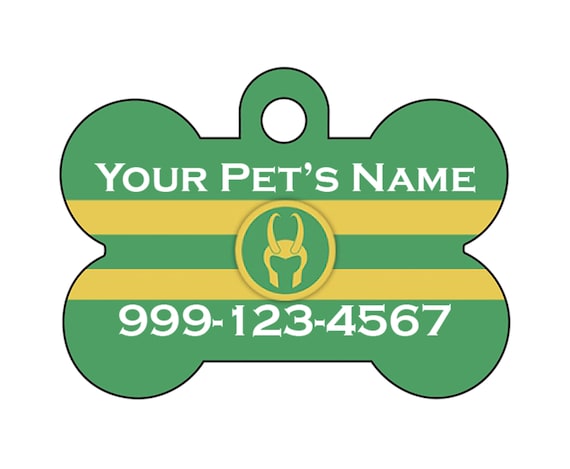 Loki Pet Id Dog Tag Personalized W/ Your Pets Name and Number | Etsy