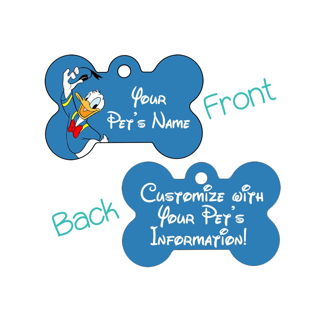 Disney Donald Duck Custom Pet Id Tag for Dogs and Cats Personalized for ...
