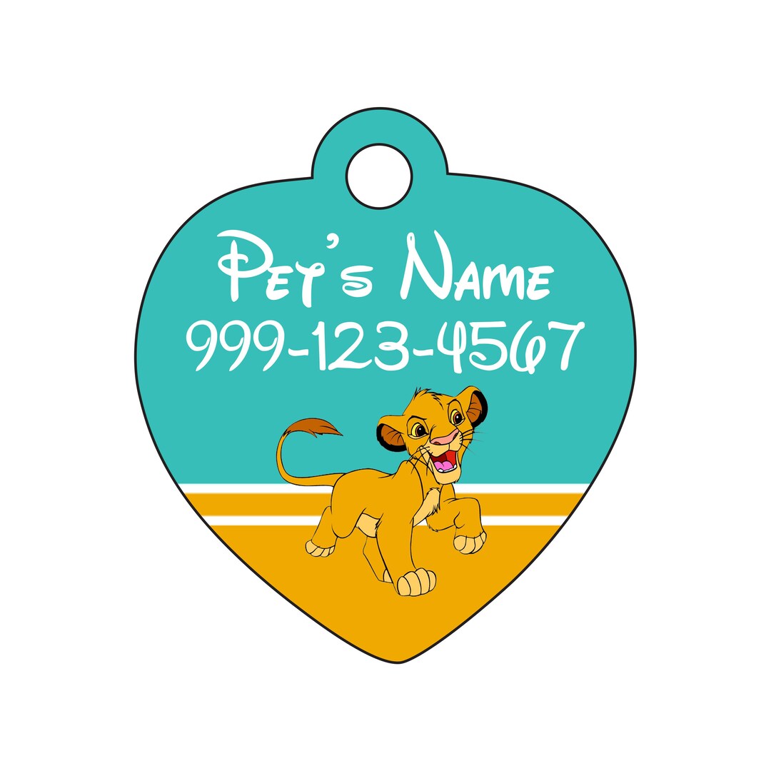 Simba Disney Lion King Pet Id Tag for Dogs and Cats Personalized for ...