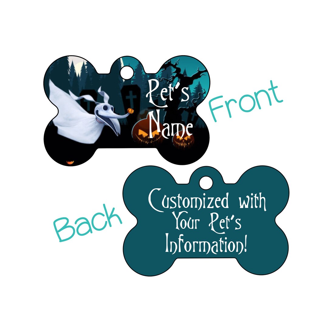 Zero Halloween Themed Double Sided Pet Id Dog Tag Personalized for Your ...