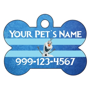 Disney Frozen Olaf Pet Id Dog Tag Personalized W/ Name & - Etsy