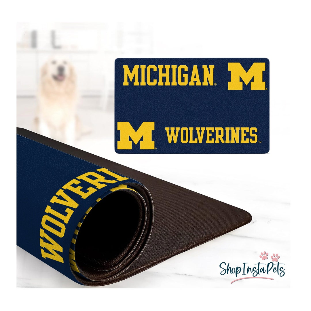 Michigan Wolverines Water-proof Pet Food & Water Bowl Mat | 18" X 29 ...